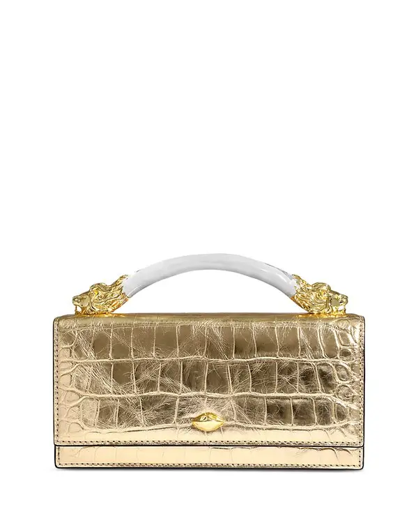 Alexis Bittar Lioness Embossed Leather Handbag - Gold