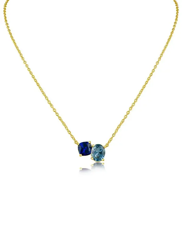 KENNETH JAY LANE Oval Cubic Zirconia Pendant Necklace - Multi/gold
