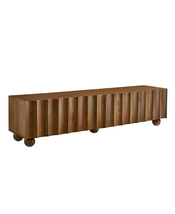 MODWAY Sorren Scalloped 71" Wood Tv Stand - Walnut