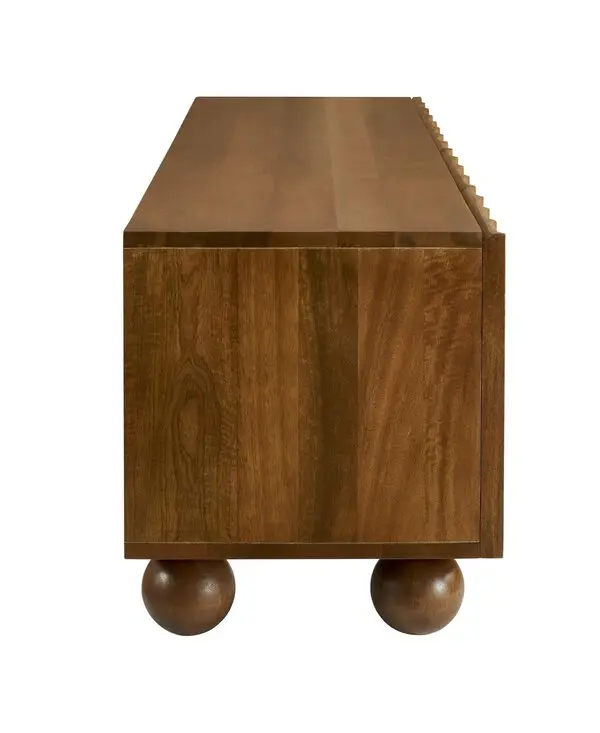 MODWAY Sorren Scalloped 71" Wood Tv Stand - Walnut