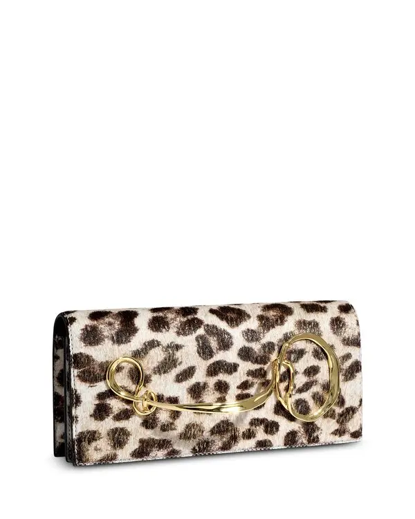 Alexis Bittar Twisted Side Handle Clutch - Metallic Leopard