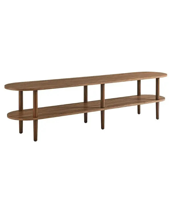 MODWAY Torus Oval Wood Tv Stand - Walnut