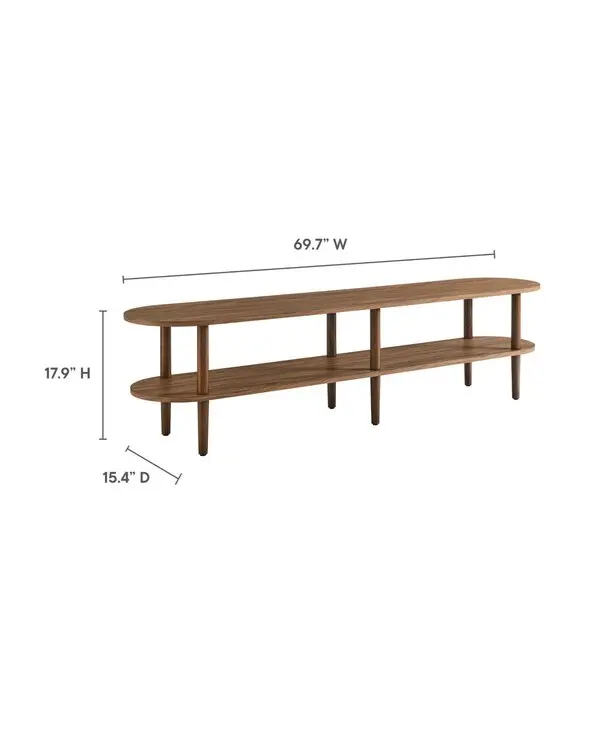 MODWAY Torus Oval Wood Tv Stand - Walnut