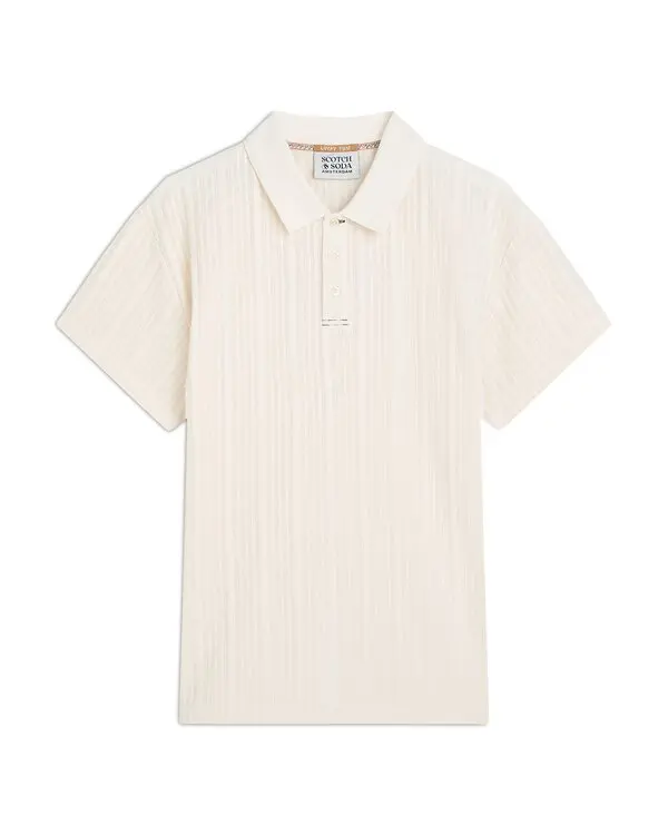 Scotch & Soda Ribbed Polo Sweater - Eggnog