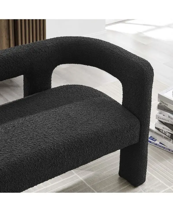 MODWAY Kayla Boucle Upholstered Loveseat - Black