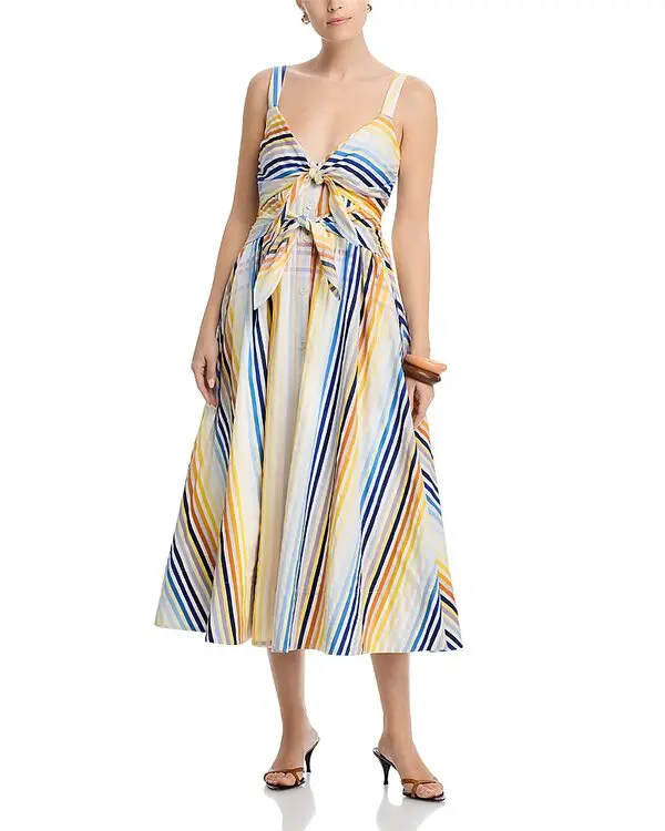 TOCCIN Wren Double Tie Front Midi Dress - Sunset