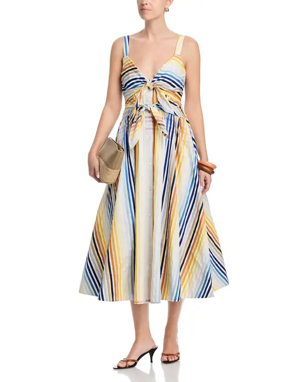 TOCCIN Wren Double Tie Front Midi Dress - Sunset