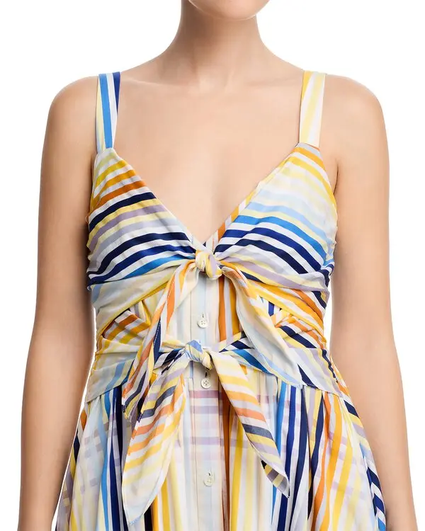 TOCCIN Wren Double Tie Front Midi Dress - Sunset