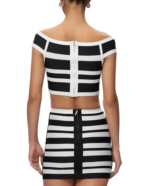 Herve Leger The Spotlight Crop Top - Black Alabaster
