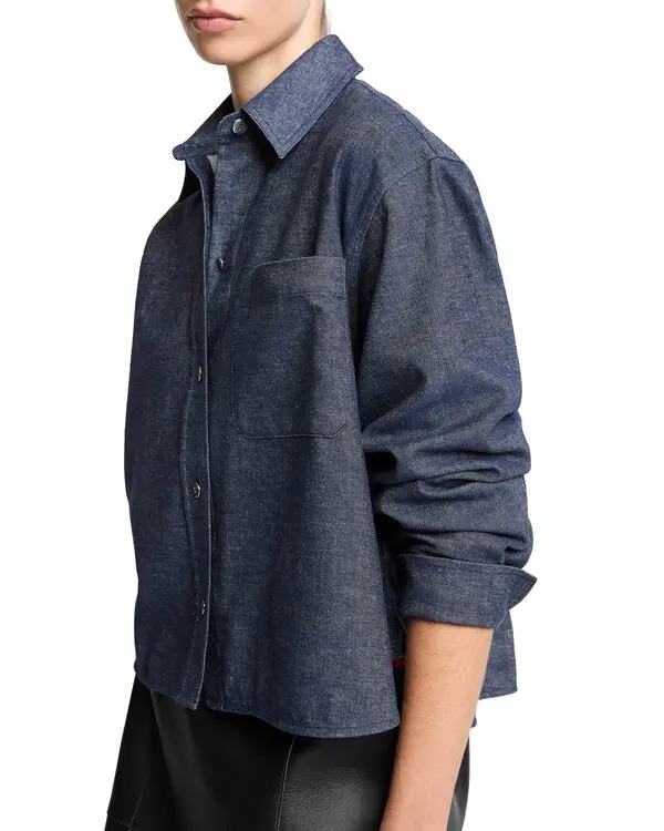Vince Cropped Long Sleeve Shirt - Indigo