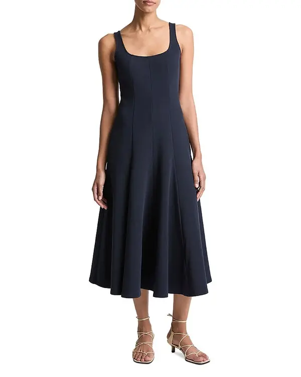 Vince Square Neck Seamed Dress - Eclipse