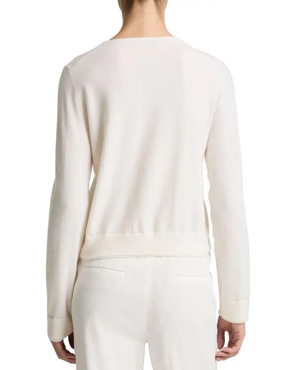 Vince Scallop Trim Cardigan Sweater