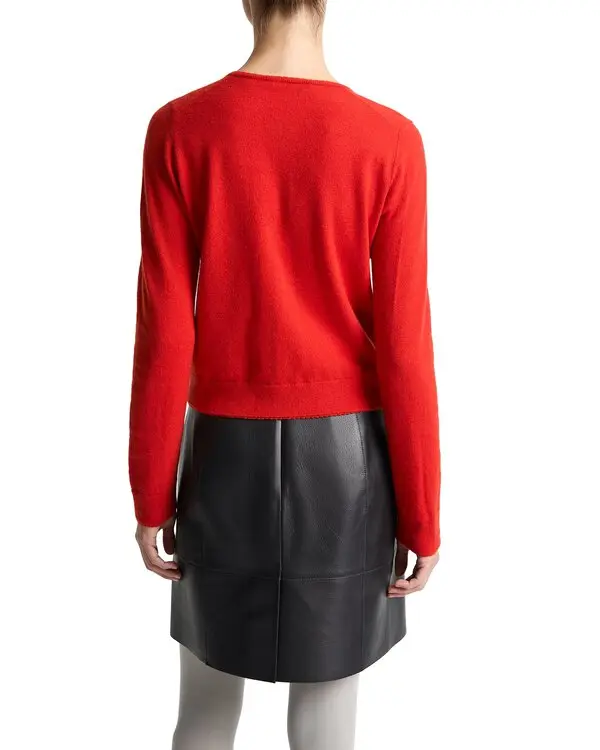 Vince Scallop Trim Cardigan Sweater - Poppy