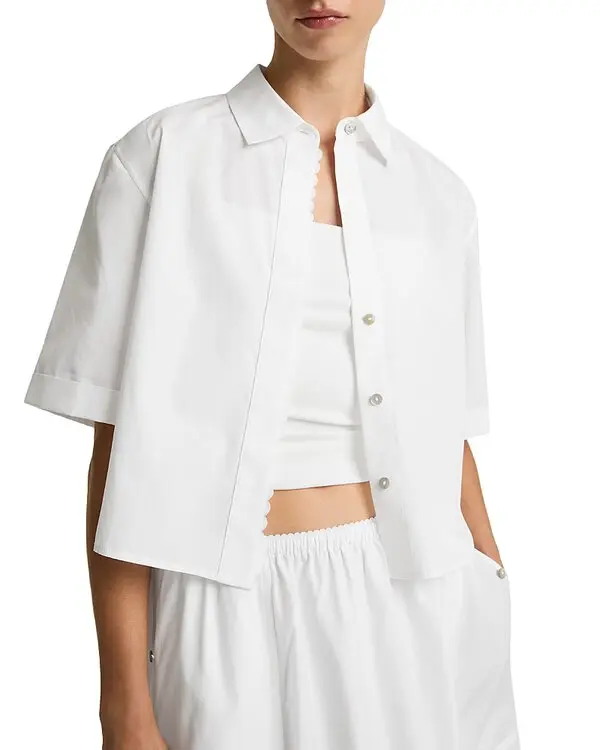 Vince Scalloped Cotton Top - Optic White