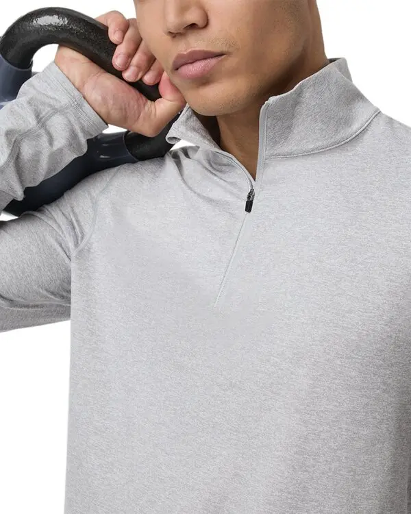 Vuori Ponto Half Zip Sweatshirt - Light Heather Grey