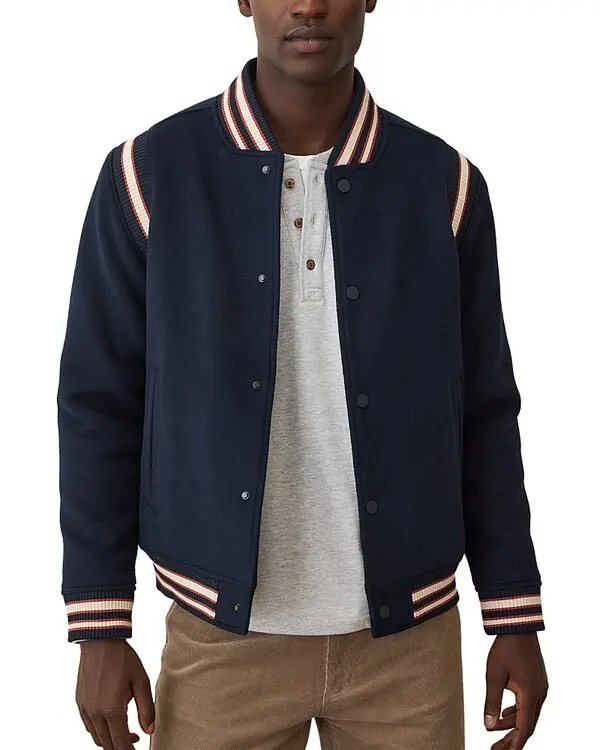 Marine Layer Fields Wool Blend Varsity Jacket