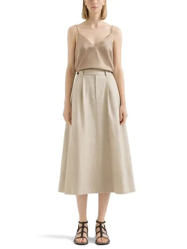Brunello Cucinelli Cotton Poplin Tailored Skirt