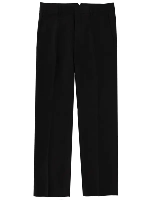 Ami Linen Blend Straight Pants - Black