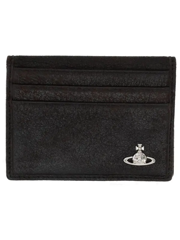 VIVIENNE WESTWOOD Card Holder With "orb" Detail - Brown