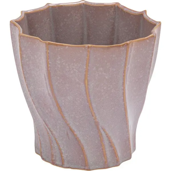 STORIED HOME Swirled Planter In Reactive Glaze