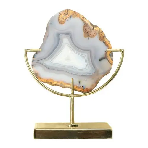 STORIED HOME Natural Brown Agate On Stand