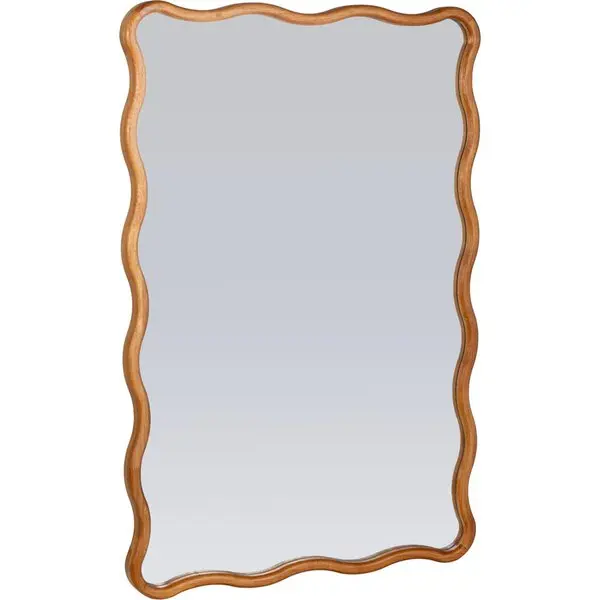STORIED HOME Wavy Mirror With Scalloped Frame