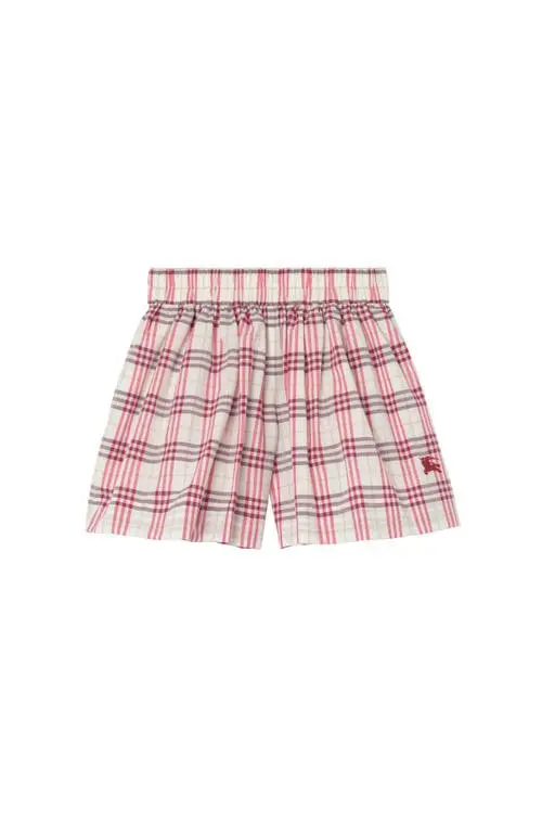 Burberry Check Cotton Wide-leg Shorts