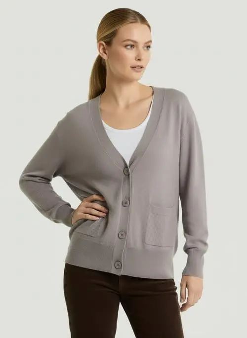 Majestic Filatures Long Sleeve Organic Cotton Knit Cardigan - Orage