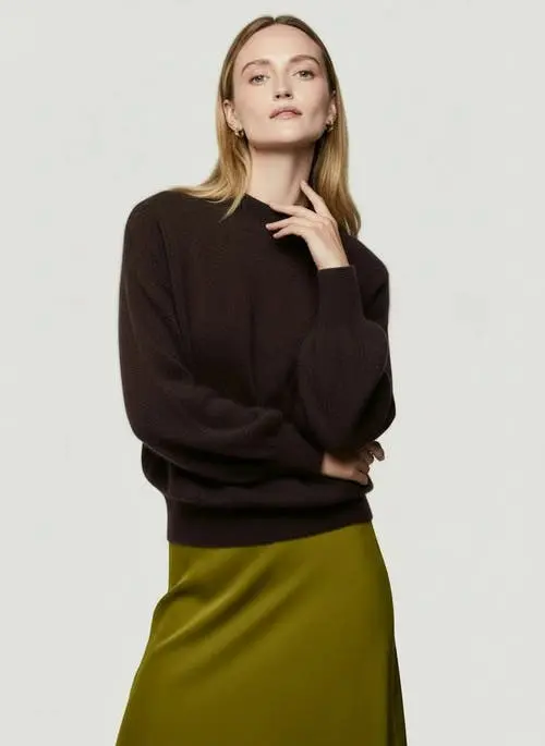 Majestic Filatures Cashmere Blend Long Sleeve Crewneck Sweater