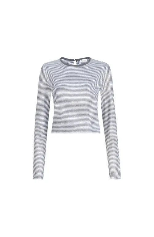 Brunello Cucinelli Striped Jersey Top With Monili