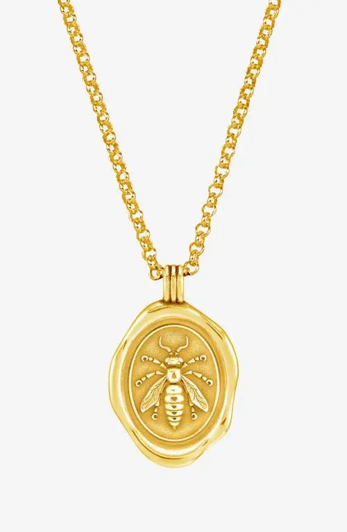 DOWER & HALL Achievement Wasp Talisman Pendant Necklace - Yellow Gold Vermeil
