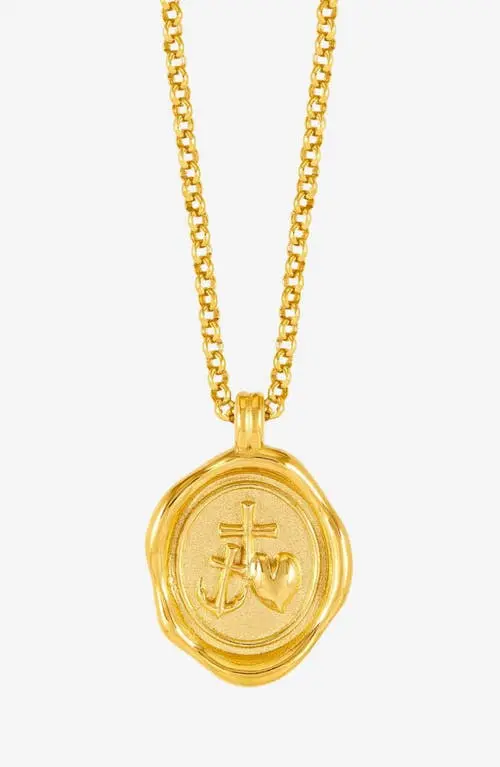 DOWER & HALL Hope Talisman Pendant Necklace - Yellow Gold Vermeil