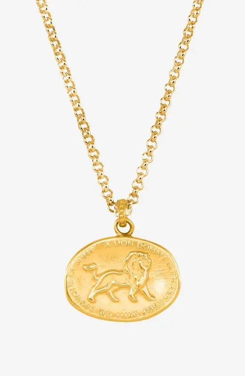 DOWER & HALL Lion Talisman Chain Necklace - Yellow Gold Vermeil