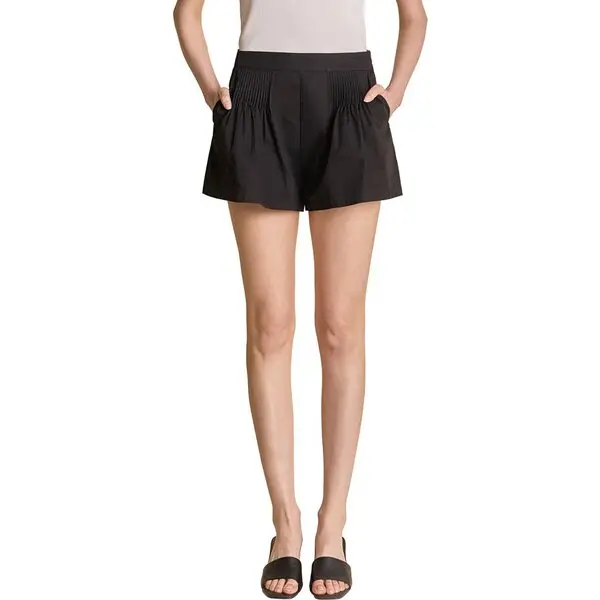 English Factory Pintuck Flare Cotton Shorts