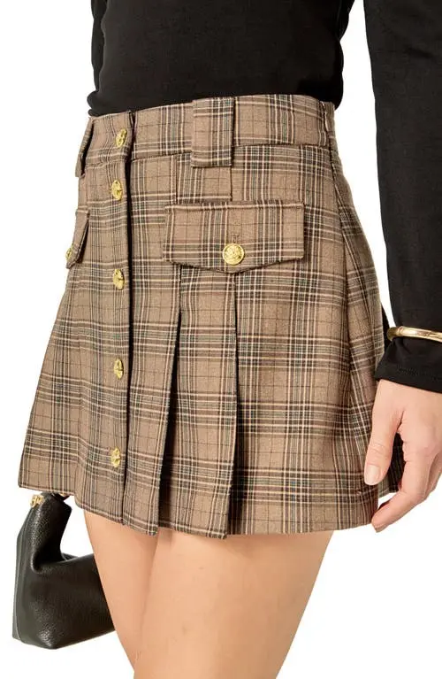 English Factory Pleated Check Miniskort
