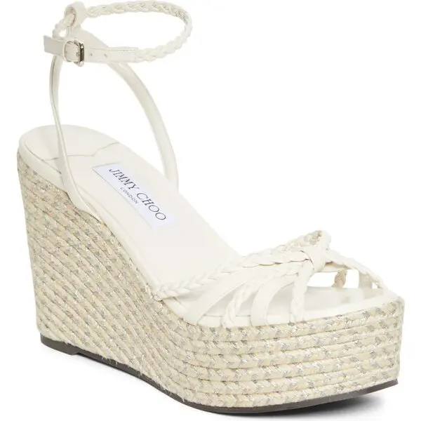 JIMMY CHOO Dree Platform Espadrille Sandal - Latte