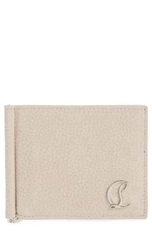 CHRISTIAN LOUBOUTIN Mooncrest Leather Bifold Wallet With Money Clip - Bg3e-beige/silver