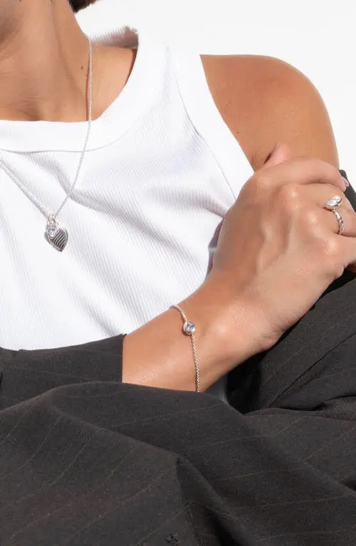 DOWER & HALL Pear White Topaz Chain Bracelet - Sterling Silver