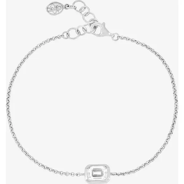 DOWER & HALL White Topaz Octagon Chain Bracelet - Sterling Silver