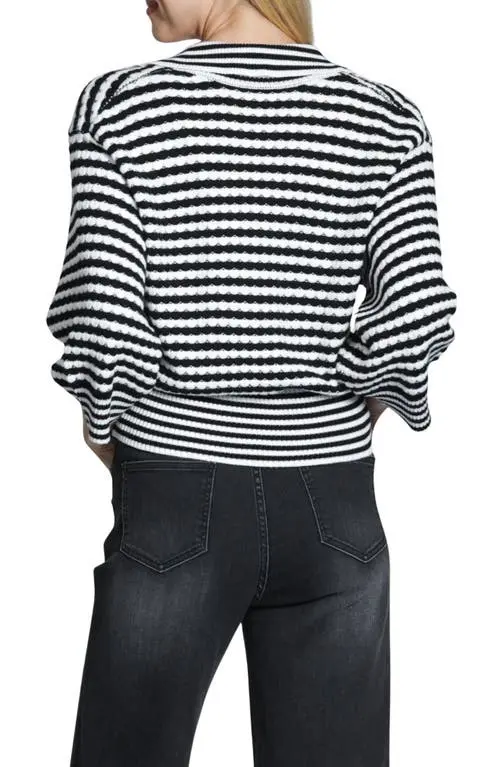 APNY Stripe Three-quarter Sleeve Sweater - Blackwhite Stripe