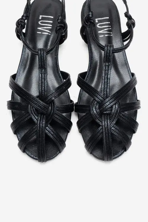 PROLOGUE SHOES Block Heel Sandal - Black