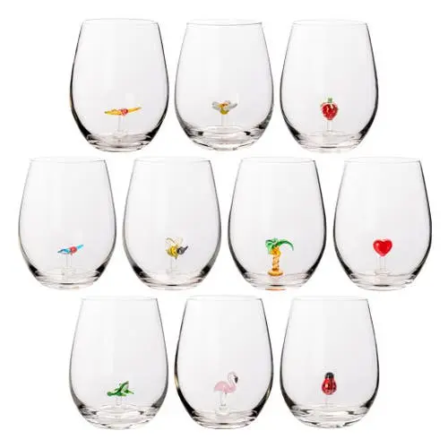 STORIED HOME Stemless Wine Glass Set