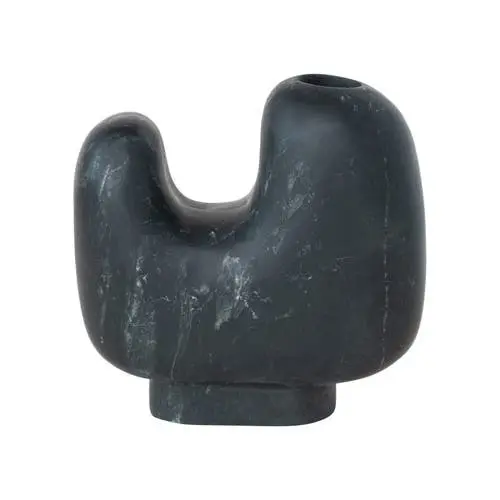 STORIED HOME Organic Shaped Footed Taper Holder - Black