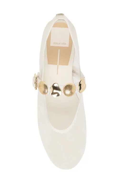 Dolce Vita Relan Mesh Mary Jane Flat - White Mesh