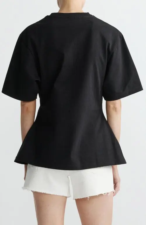 DL1961 Cotton Jersey Peplum T-shirt - Black