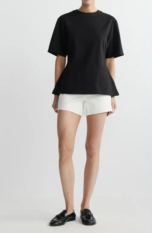 DL1961 Cotton Jersey Peplum T-shirt - Black