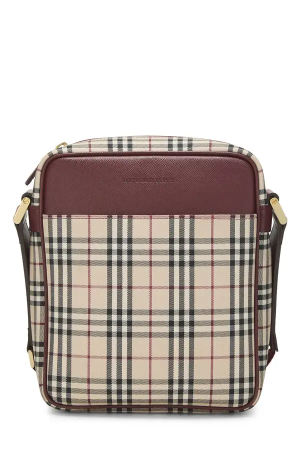 Burberry House Check Jacquard Crossbody - Burgundy