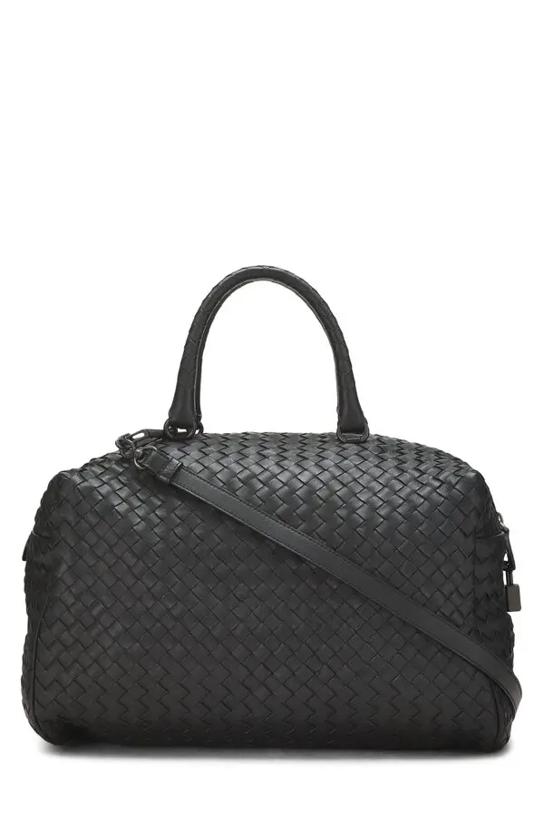 Bottega Veneta Intrecciato Leather Boston