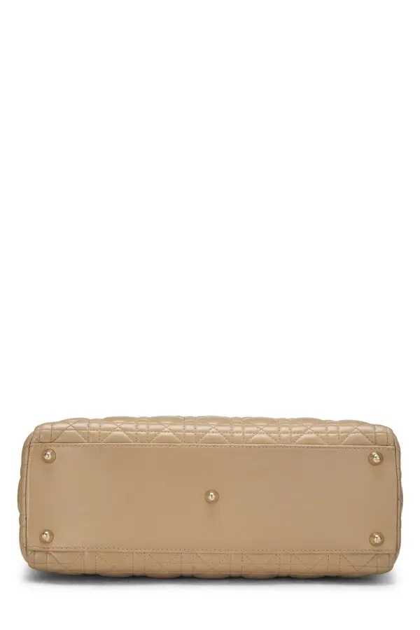 Dior Cannage Quilted Lambskin Lady - Beige