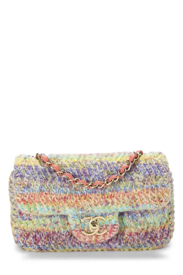 Chanel Multicolor Knit Rectangular Flap Bag